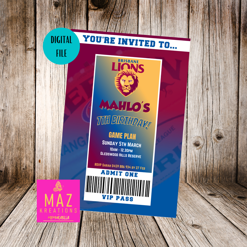 AFL Birthday Invitations – Maz Kreations