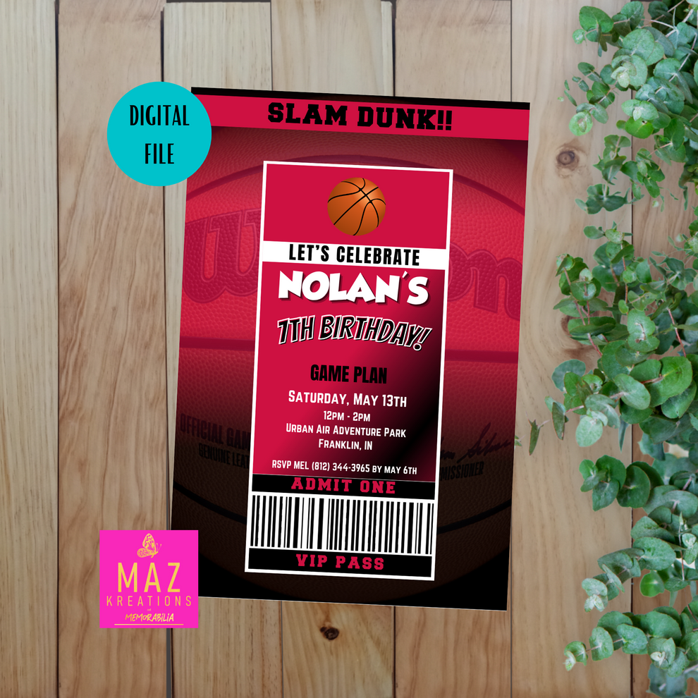 Chicago Bulls VIP Pass Birthday Invitation – Maz Kreations