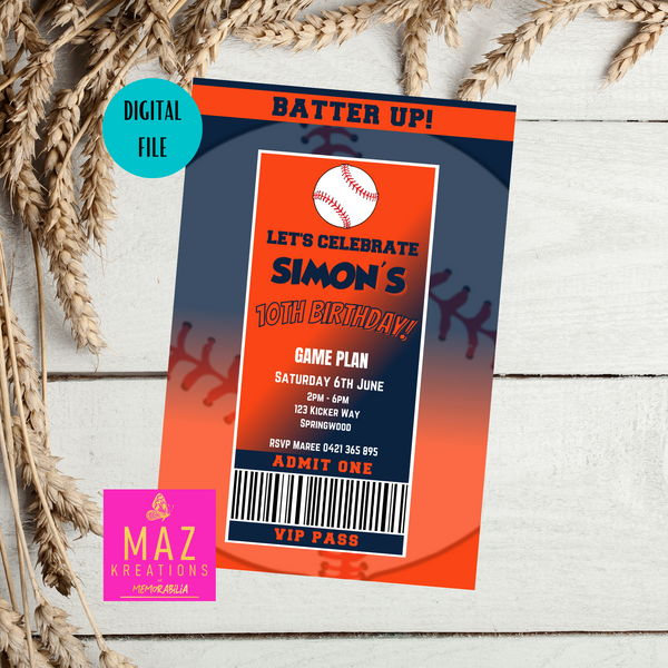 Detroit Tigers Birthday Invitation – Maz Kreations