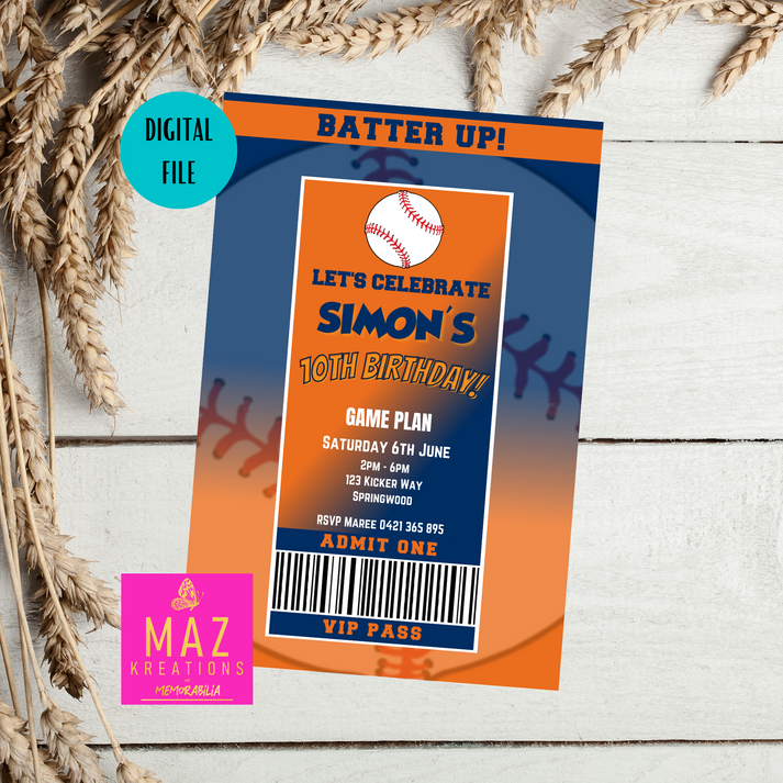 Houston Astros Birthday Invitation – Maz Kreations